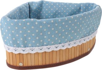 Cabilock Eckkorb Bambus Dreieckiger Aufbewahrungskorb mit Einlage Kleiner Organizer f&uuml;r Schlafzimmer und Badezimmer Dekorative Eckbox f&uuml;r Regale und Ecken