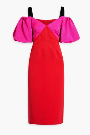 Zac Posen Zweifarbiges Kleid aus Faille mit Cut-outs - Rot - US 2