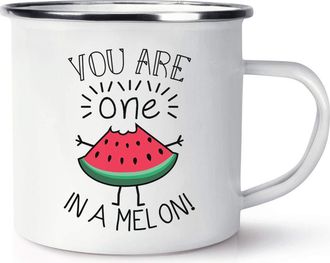 Gift Base Sie Sind One in A Melon Retro Emaille Becher