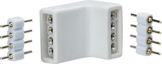 Paulmann 70334 YourLED Eck-Verbinder f&uuml;r LED Strip 4er Pack Stripe Zubeh&ouml;r Wei&szlig; Schwarz Kunststoff 2x Wei&szlig; 2x Schwarz inklusive 4fach Pin