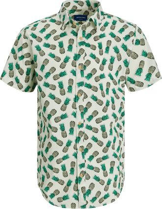 Jack & Jones JORJAMES Palma Conv Shirt SS,Island Green,L