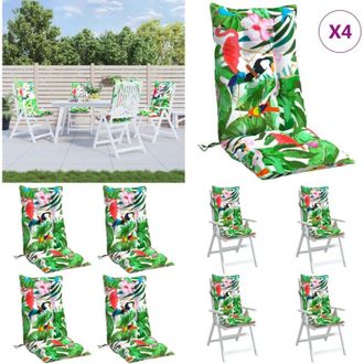 vidaXL Hochlehner-Auflagen 4 Stk. Mehrfarbig Oxford-Gewebe - Hochlehner Auflagen - Gartenstuhlkissen - Sitzkissen - Gartenm&ouml;bel Zubeh&ouml;r - Wetterfest - Home