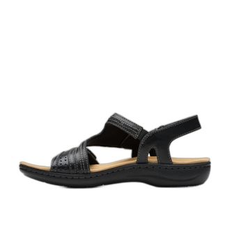 Clarks L&auml;ssige Damen-Sandalen, Schwarz Leder, 11 Narrow