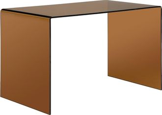 Vente-Unique Schreibtisch - get&ouml;ntes Sicherheitsglas - Braun - ELSTRON