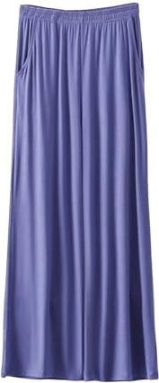 Generic Pantalon ample en modal pour femme, pantalon large grande taille pour femme, couleur unie, pantalon de pyjama l&eacute;ger, taille &eacute;lastique, pantalon de nui