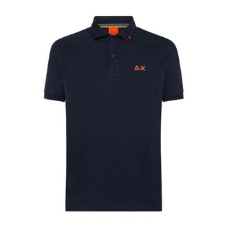 Sun 68 Blaues Baumwoll-Logo Beach Polo - - Tops - Herren - Blau - S