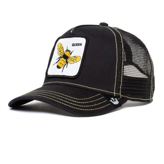 Goorin Brothers The Farm Trucker-Kappe aus Netzstoff f&uuml;r Damen und Herren, Black Queen Bee, Einheitsgr&ouml;&szlig;e