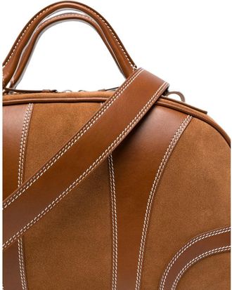 Dries Van Noten Topstitched Suede Belt Bag - Brown