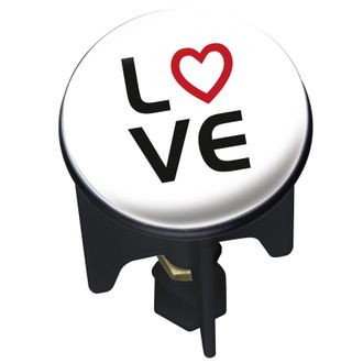 WENKO 21854100 Waschbeckenst&ouml;psel Pluggy Love Abfluss-Stopfen f&uuml;r alle handels&uuml;blichen Abfl&uuml;sse, Plastik, Mehrfarbig, 3,9 x 3,9 x 6,5 cm
