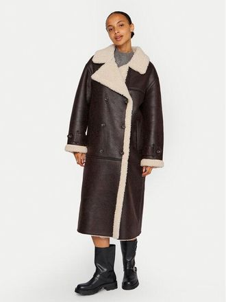 Vila Fellmantel Risi 14097991 Braun Relaxed Fit