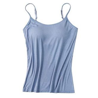 Generic D&eacute;bardeur de sport pour femme - Avec soutien-gorge - Spaghetti - Noir - &Eacute;l&eacute;gant et sexy - En coton - Sans manches - Basique - L&eacute;ger - Stretch - Coupe 