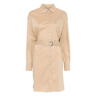 Ralph Lauren Loridel lang&auml;rmliges Tageskleid - - Dresses - Damen - Beige - XS
