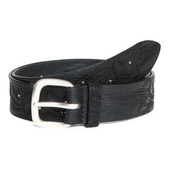 Orciani Homme, Accessoires, Noir, Taille: 105 CM Floral Leather Belt