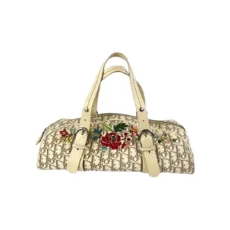 Dior Pre-owned Diorissimo Embroidered Bowler Bag - - Pre-owned - Damen - Beige - ONE SIZE