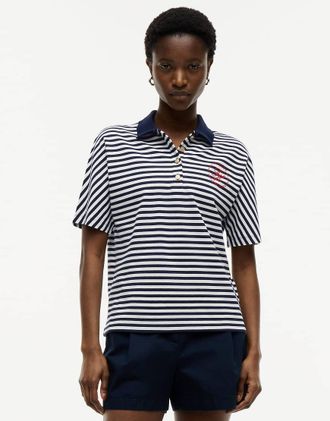 Tommy Hilfiger Polo classique &agrave; boutons dor&eacute;s - Bleu multicolore