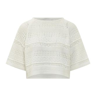 Max Mara Damen, Strickwaren, Wei&szlig;, SGr&ouml;&szlig;e