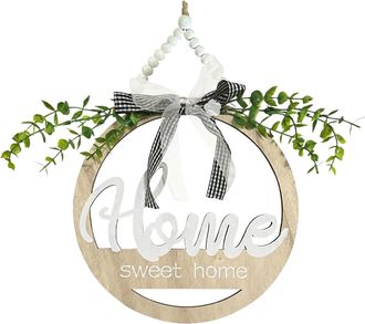 Generic Rustikales Holzschild - Runde Willkommensdekoration F&uuml;r Die T&uuml;r, Langlebige Wanddekoration, F&uuml;r Ihr Haus Im Bauernhofstil, Leicht, Leicht Zu H&auml;ngendes