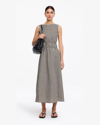 Arket Kleid Aus Seersucker -Schwarz
