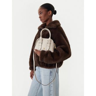 Pinko Handtasche PINKO Bowling Bag Zip Mini AI 25-26 PLTT 105333 A0QO &Eacute;cru