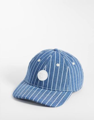 Aape By A Bathing Ape Aape by A Bathing Ape - Casquette de baseball &agrave; logo et fines rayures - Bleu