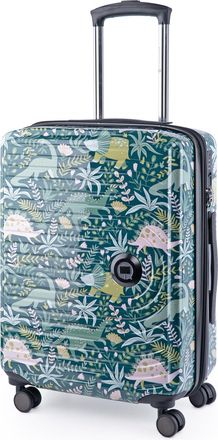 HAUPTSTADTKOFFER Mitte - Handgep&auml;ck, 2,9 kg kinderleicht, TSA, Hartschalenkoffer, Trolley 4. Rollen, Handgep&auml;ck 55 cm, 42 Liter, Motiv Koffer, Dino FLORAL