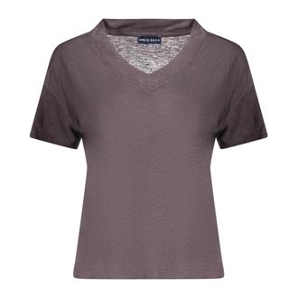 North Sails T-Shirt mit V-Ausschnitt und kurzen &Auml;rmeln - - Tops - Damen - Grau - XL