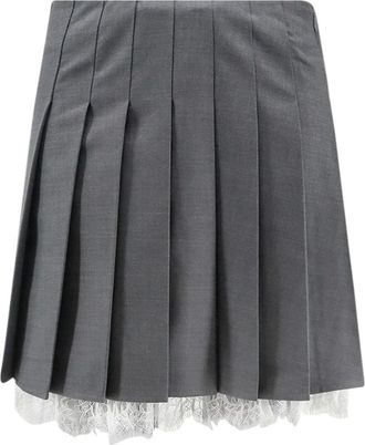 Self Portrait Femme, Jupes, Gris, Taille: 34 FR Pf26 Mini-jupe pliss&eacute;e