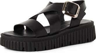 Tamaris Damen Sandalette mit Keilabsatz, schwarz, 36 EU