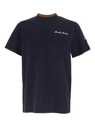 Moncler t-shirt &agrave; logo brod&eacute; - Bleu
