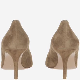 Gianvito Rossi Womens Pumps Suede Beige Leather