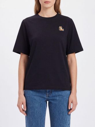 Maison Kitsun&eacute; T-shirt col rond en coton avec patch logo Chillax Fox