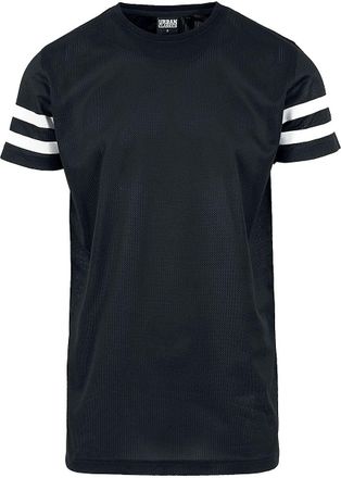 Urban Classics Herren Stripe Mesh Tee T-Shirt, Mehrfarbig (blk/wht 50), M