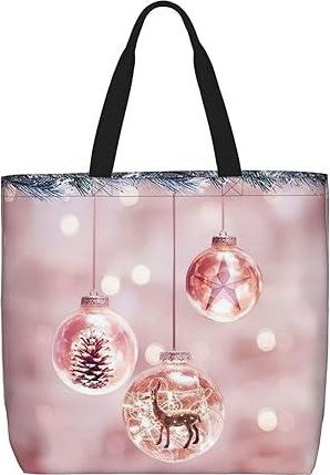 Generic Boule De No&euml;l Roses Sac Fourre-Tout Grand Sacs De Courses D&eacute;contract&eacute; Sac &Agrave; Bandouli&egrave;re Pour Universit&eacute; Gym Plage