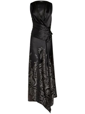 Etro robe longue &agrave; motif en jacquard - Noir