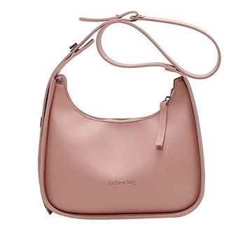 Generic Sacs &agrave; bandouli&egrave;re tendance pour femme en cuir, sac &agrave; main d&eacute;contract&eacute; avec fermeture &eacute;clair, sac tendance sous les bras, rose, Medium