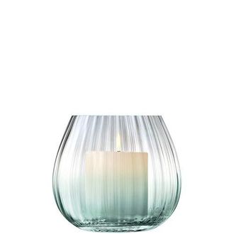 LSA International Dusk Laterne/Vase, Glas, Green, H13cm