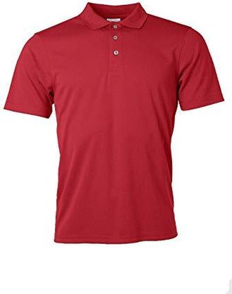 James & Nicholson Homme Polo technique en polyester pour la promotion, le sport et les loisirs (L, rouge)