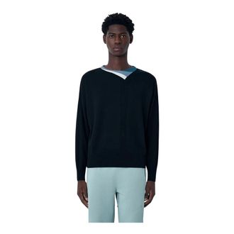 Kiko Kostadinov Rundhalspullover mit kontrastierendem Kragen - - Knitwear - Herren - Schwarzk - 2XL