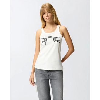 Pinko Pinko, Femme, Tops, Blanc, Taille: 40 FR Camiseta Crochetta