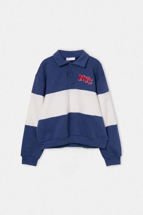 Trendyol KIDS Jungen Dunkelblau Mit Grafikprint Lang, Regular Fit Sweatshirts