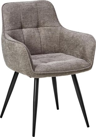 MID.YOU Mid.you Armlehnstuhl, Braun, Metall, Textil, konisch, 57x84x60 cm, Esszimmer, St&uuml;hle, Esszimmerst&uuml;hle, Armlehnenst&uuml;hle