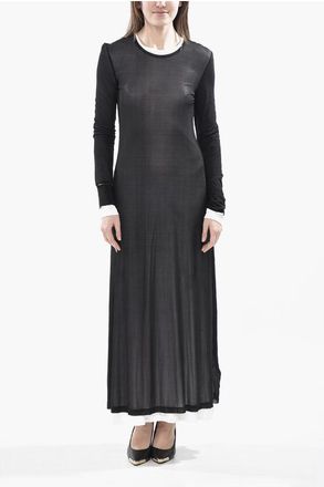 Helmut Lang Round-Neck Double-Fabric Dress size S