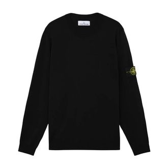 Stone Island Leichter RWS Reiner Wollpullover mit Rundhalsausschnitt - - Knitwear - Herren - Schwarzk - L