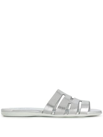 Hogan Flache Metallic-Sandalen - Silber