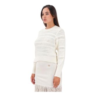 Akep Gestreifter Strickpullover - - Knitwear - Damen - Beige - M