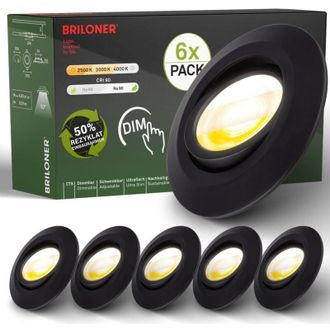 B.K.Licht B.k.licht - 6er Set led Einbaustrahler led Einbauleuchten Spots schwenkbar dimmbar Ra90