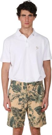 Mason's Homme, Tops, Blanc, Taille: L Polo Leopardi