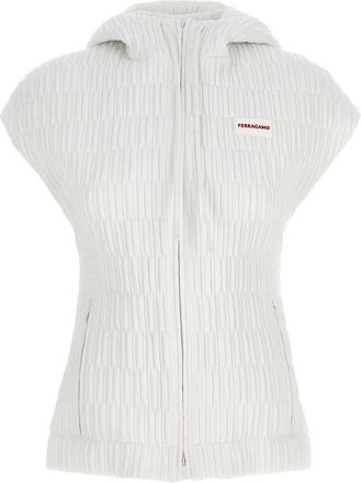 Ferragamo gilet &agrave; capuche - Blanc