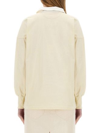 Maison Margiela Printed Cotton Polo Shirt - Ivory