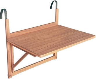 Sweeek Beistelltisch aus Holz f&uuml;r den Balkon, rechteckig, klappbar